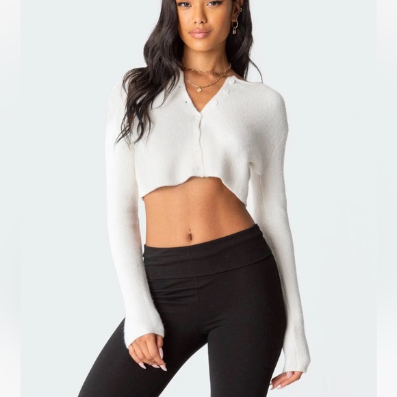 Edikted | Sweaters | Edikted White Cropped Cardigan In Size Small ...